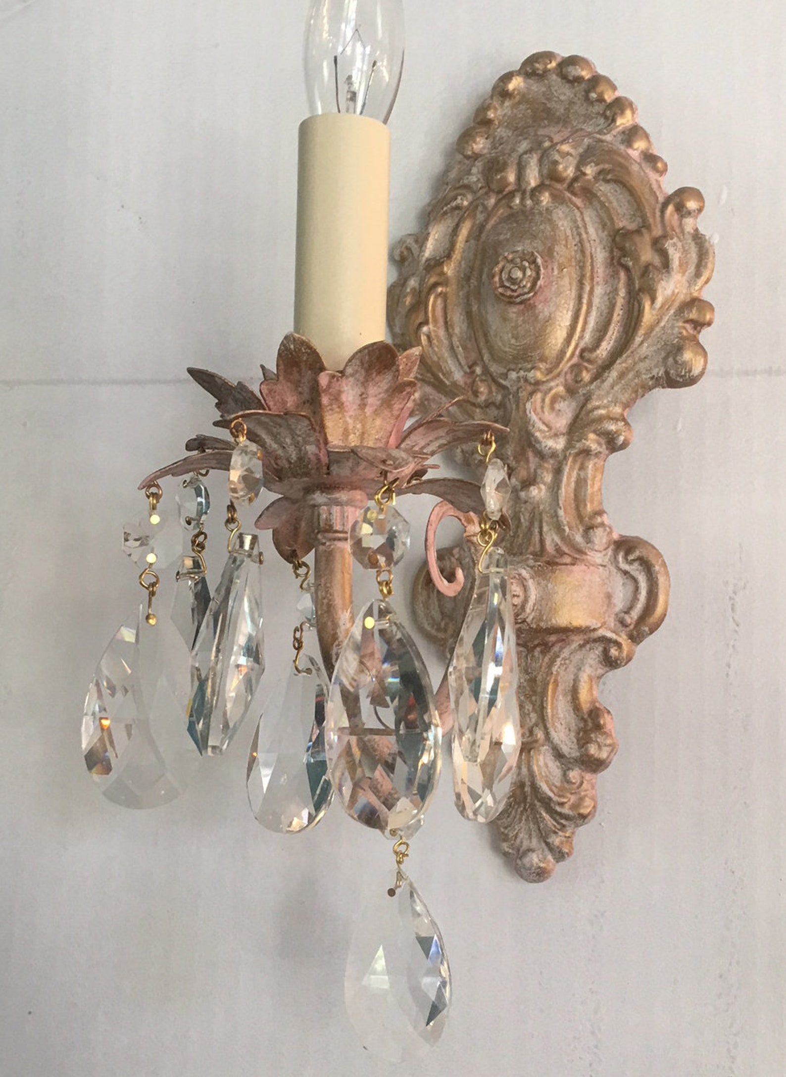 Custom Victorian Style Single Light Electric Wall Light Sconce Shabby ...