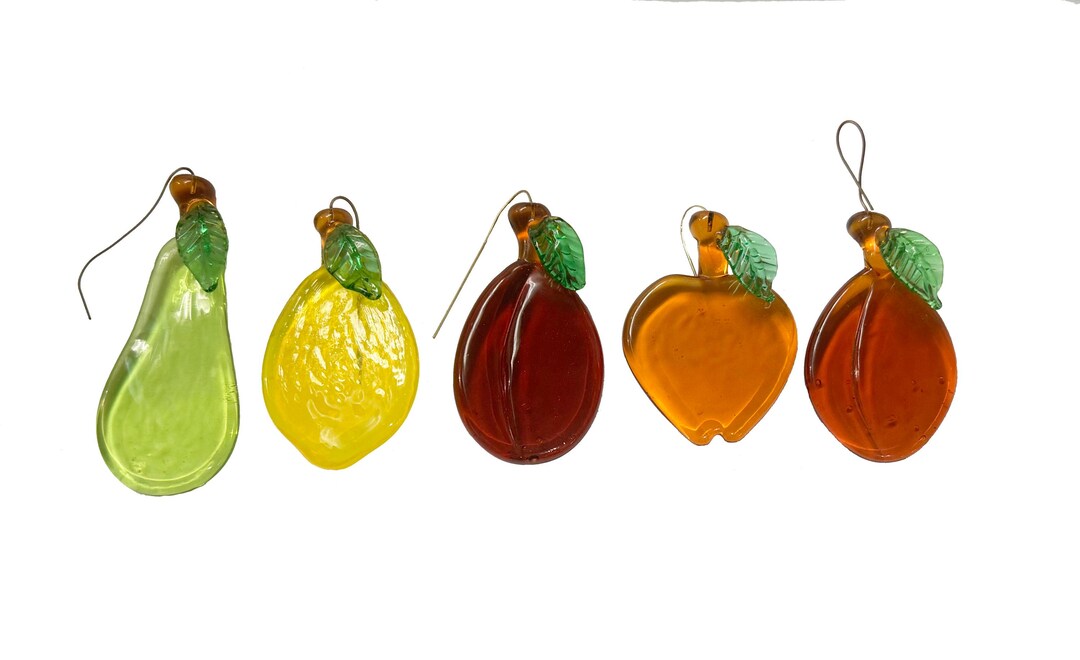 VINTAGE Real Murano Glass Fruit Prisms Ornament From Italy Choice of 5 ...