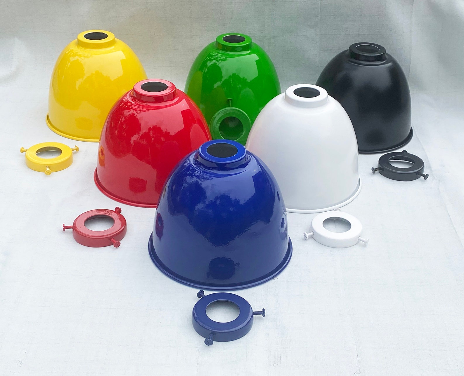 Industrial Style Porcelain Enamel Metal Shade 6.5" Diameter Choose From ...