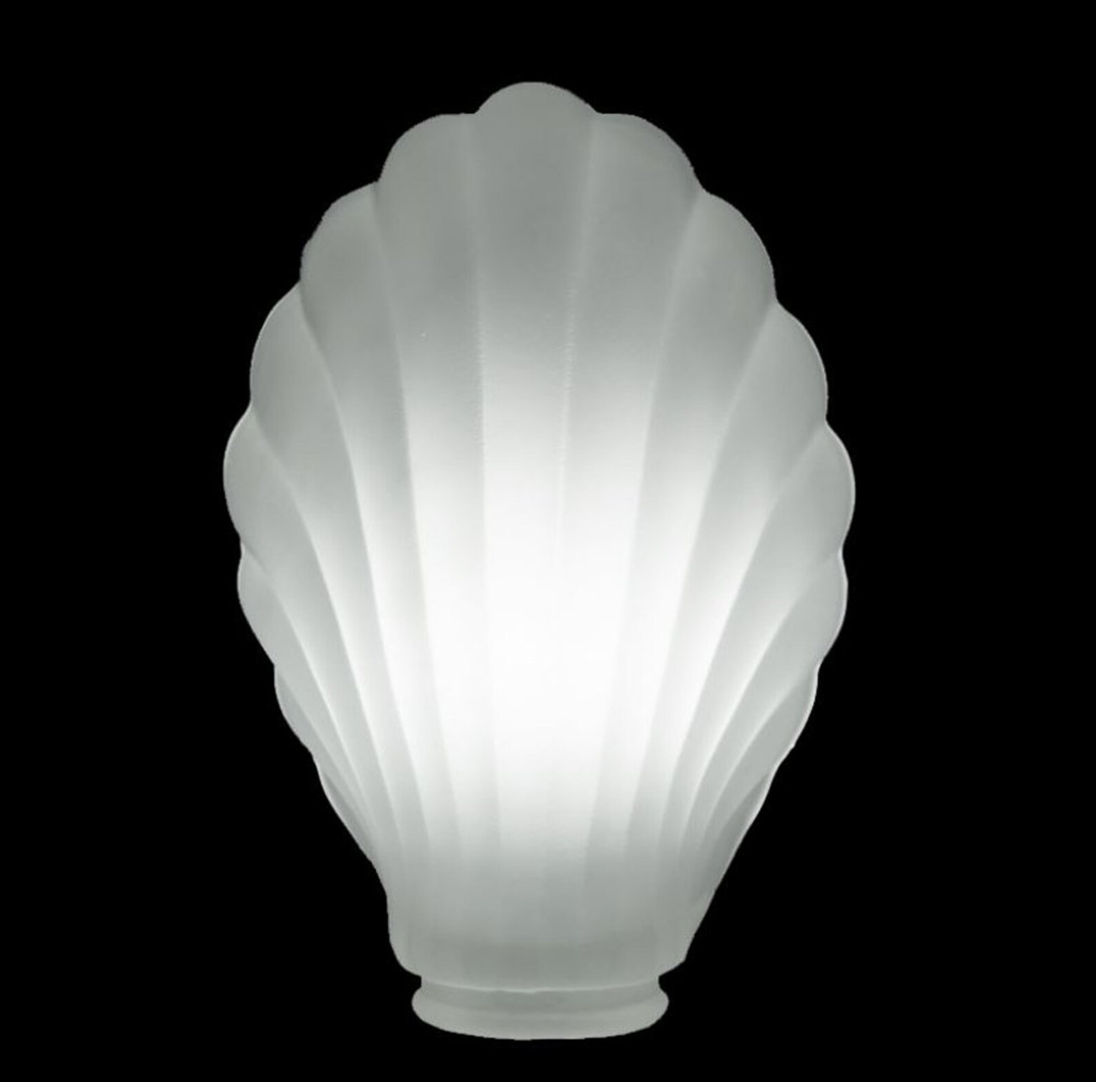 New Old Stock Clear Frosted Clam Shell Desk Lamp Fixture Shade - Etsy