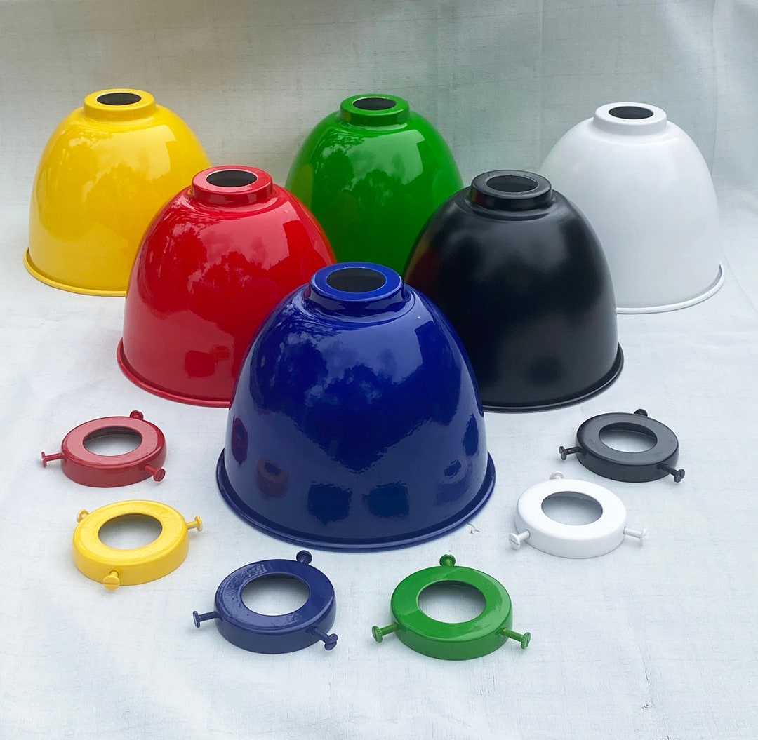 Industrial Style Porcelain Enamel Metal Shade 6.5" Diameter Choose From ...