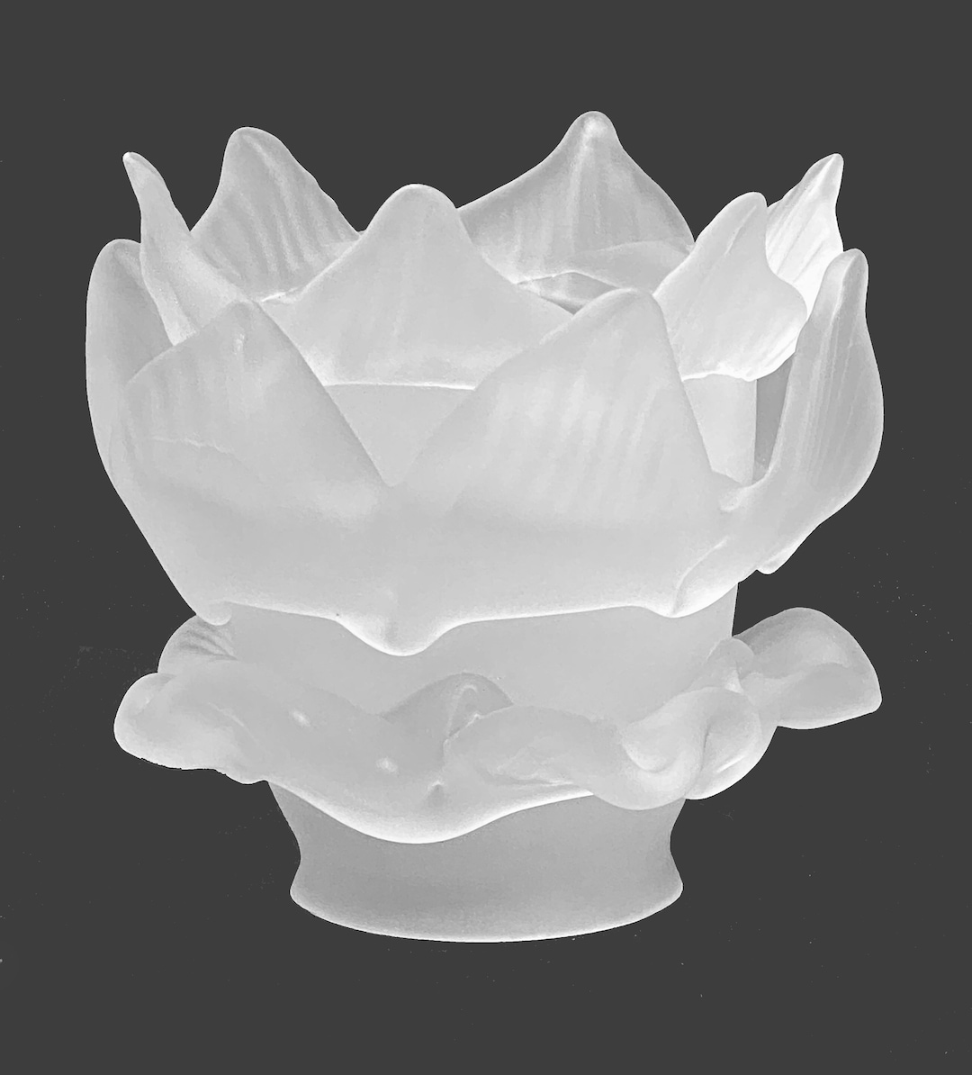 Clear Etched Satin Finish Glass Rose Petal Fixture Shade, 2-1/4 Inch ...