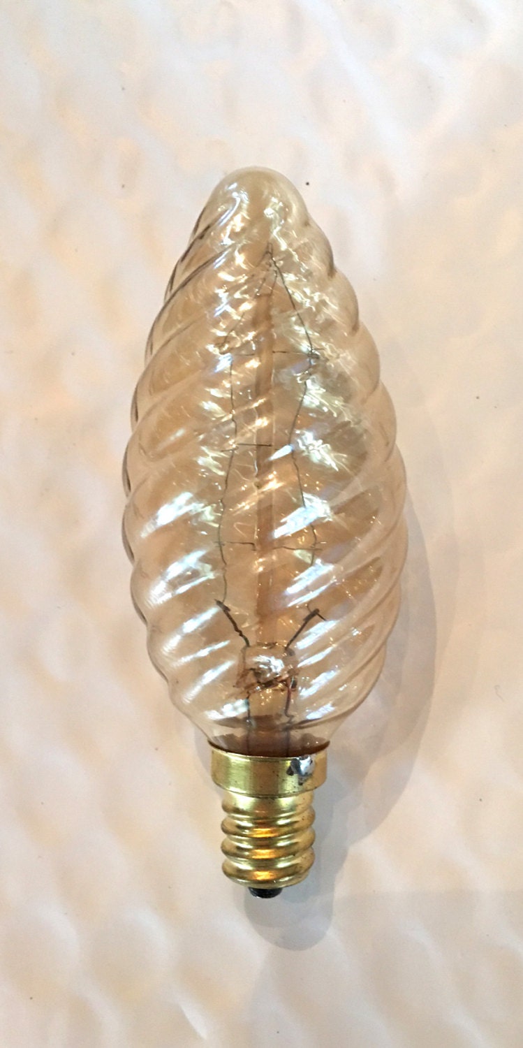 Vintage Industrial Edison Style Old Gold Swirl Candelabra Light Bulb ...