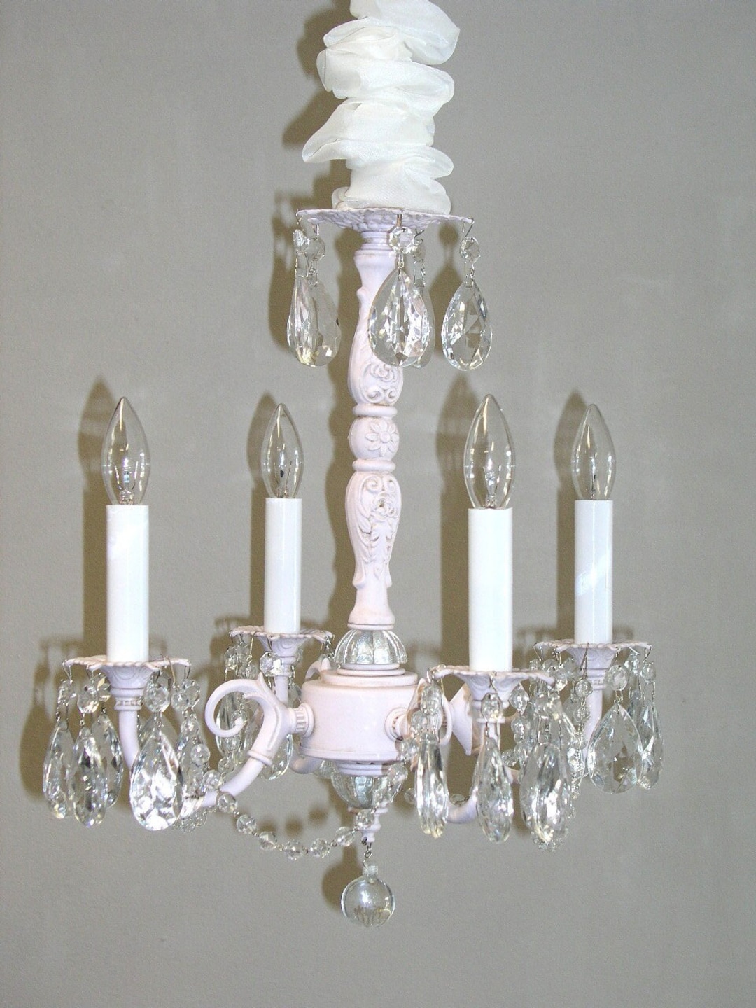 Custom Shabby Chic Mini Chandelier "alexandria Rose" in 4 Sizes and ...