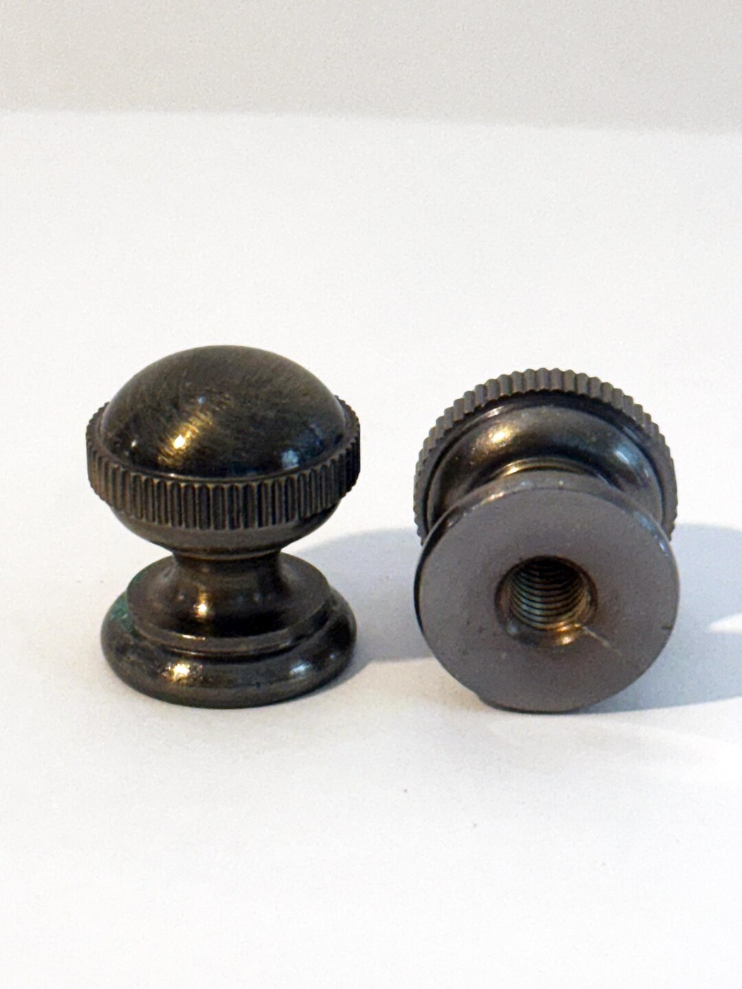 New: PAIR OF Antique Brass Knurled Ball Style Brass Lamp Finial -7/8 ...