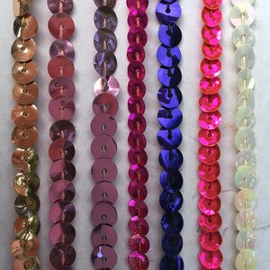 1 Yard of Single Strand Metallic Sequin Trim 1/4" Wide in Many Colors ...