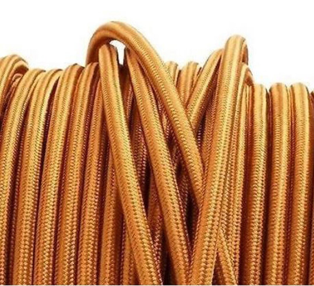 GOLD Cloth Covered Electrical Wire - Braided Fabric Wire 18/2 AWG ...