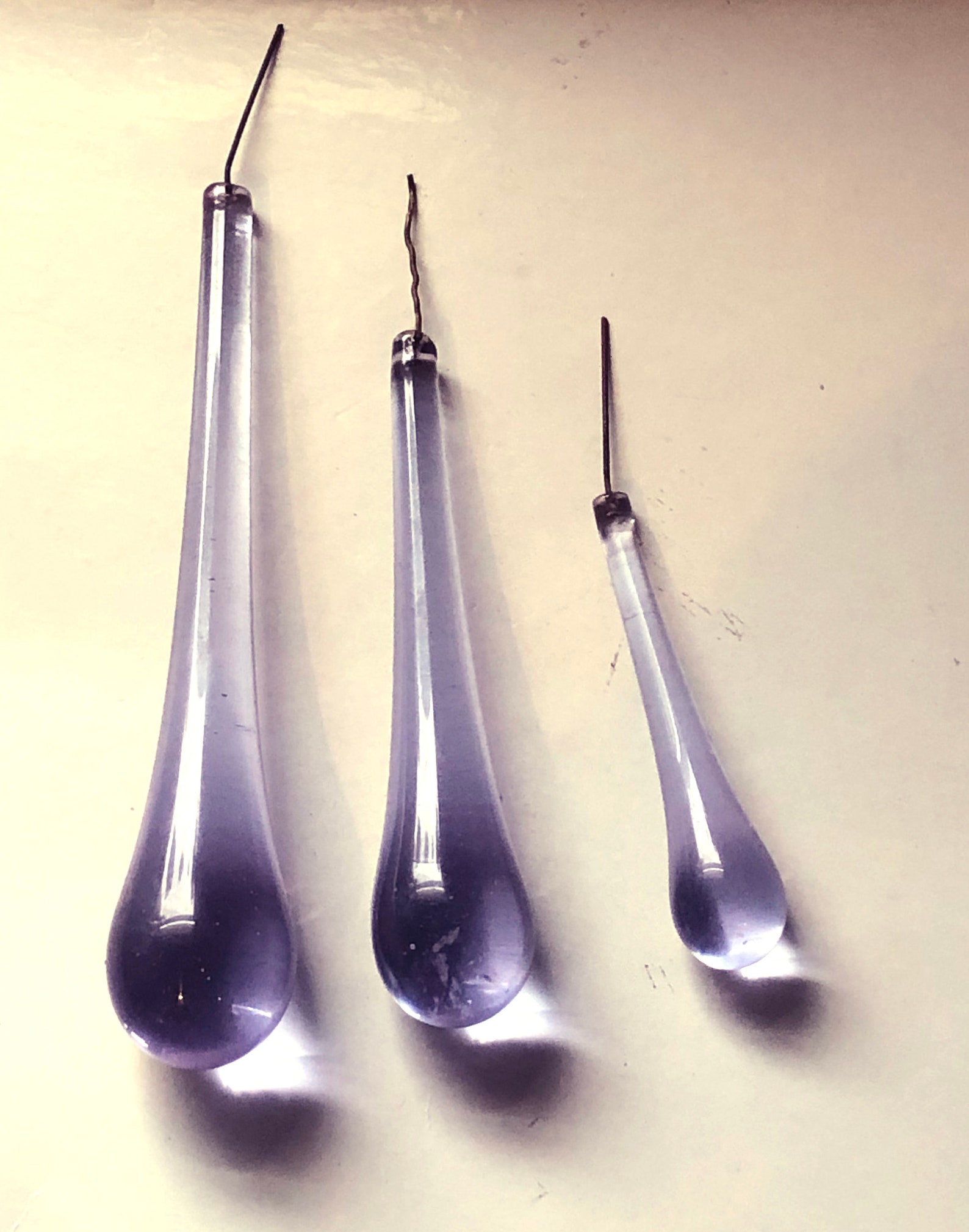 Vintage Genuine Murano Tear Drop Lavender Alexandrite Hand | Etsy