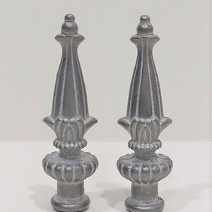 3-1/4" Tall Cast Metal Zinc Unfinished Ornate Lamp Finial With Adapter ...