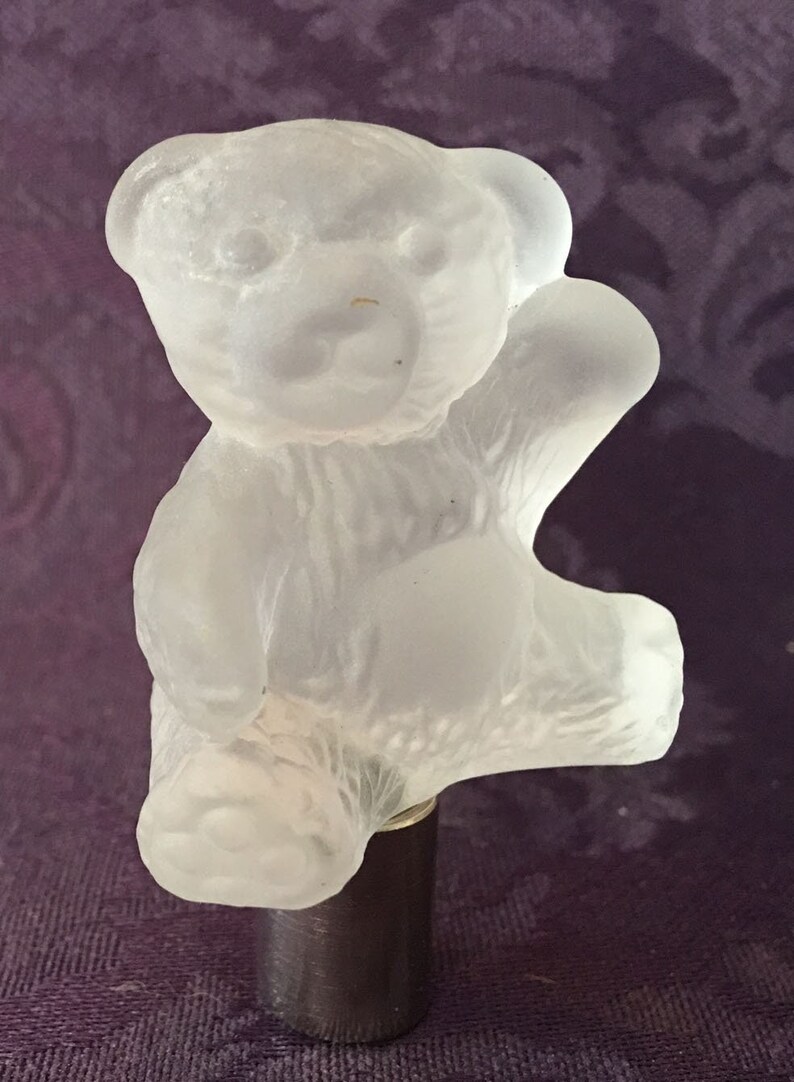 New Vintage Frosted Glass Teddy Bear Lamp Shade Finial Topper - Etsy