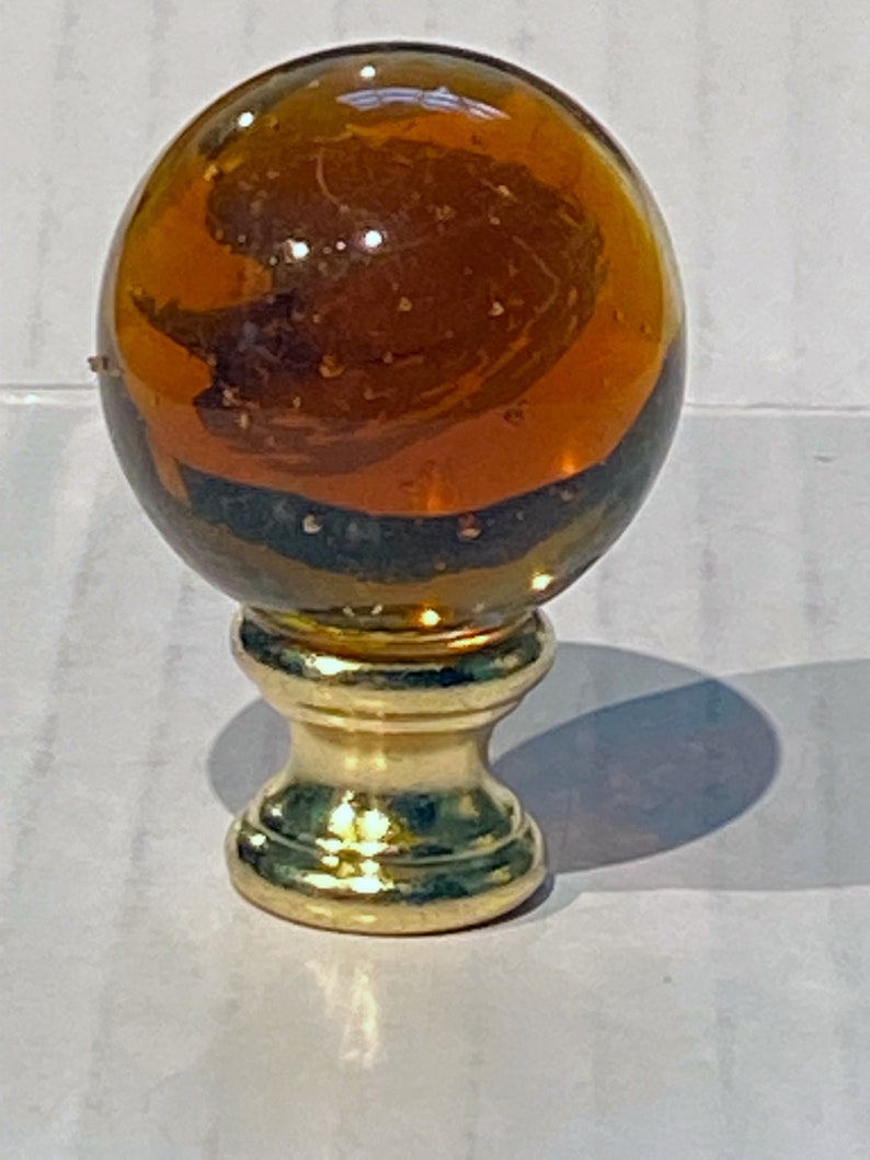 New: Modern Art Deco Round Amber Glass Lamp Finial 1-3/4 - Etsy
