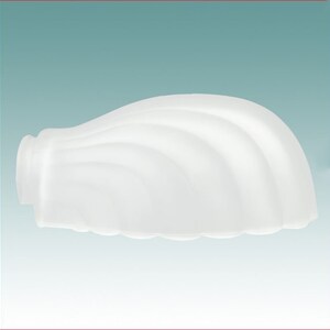New Old Stock Clear Frosted Clam Shell Desk Lamp Fixture Shade Art Deco ...
