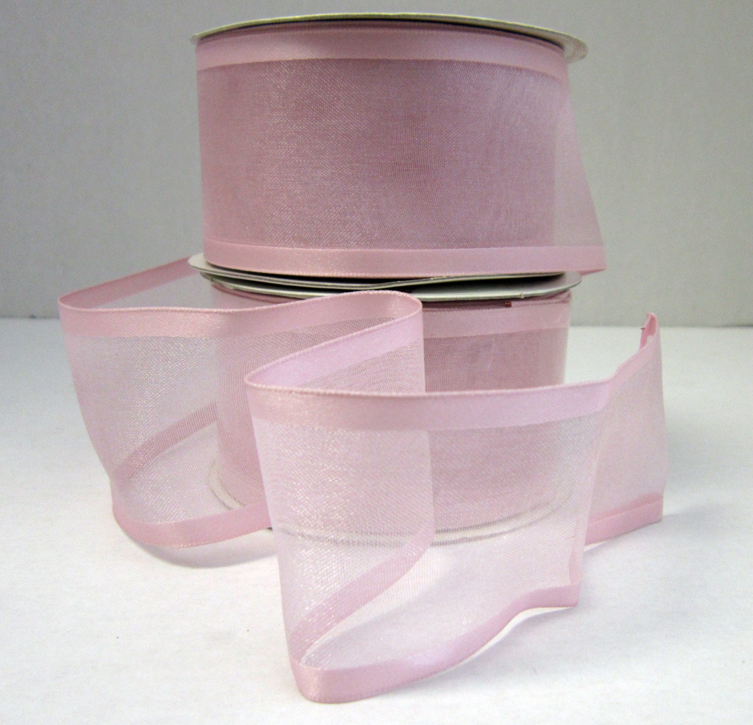 Pink Organza 2 Wire Ribbon-10 yard roll. Perfect for Florals, Weddings ...