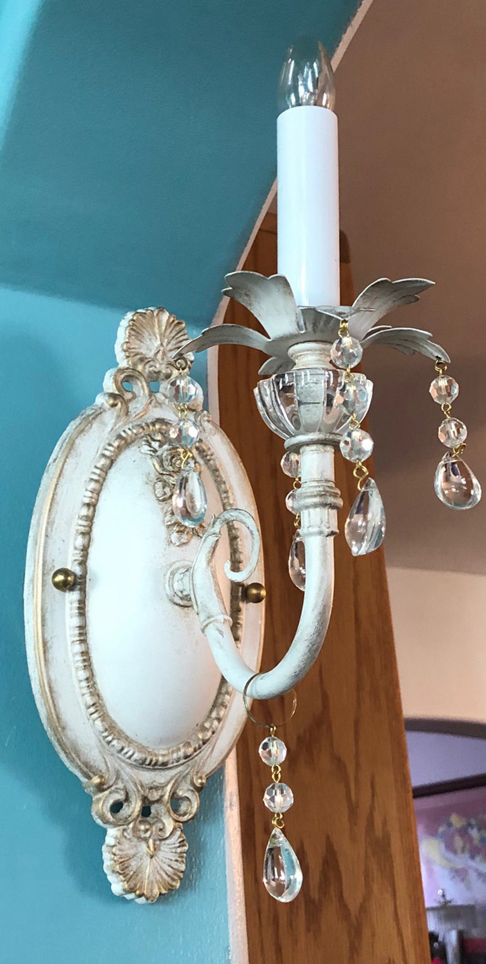 Made to Order Electric Wall Light Sconce Shabby Chic With - Etsy