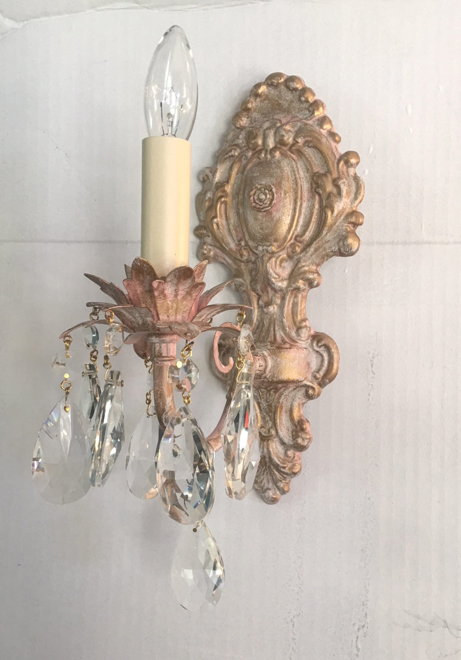 Custom Victorian Style Single Light Electric Wall Light Sconce Shabby ...