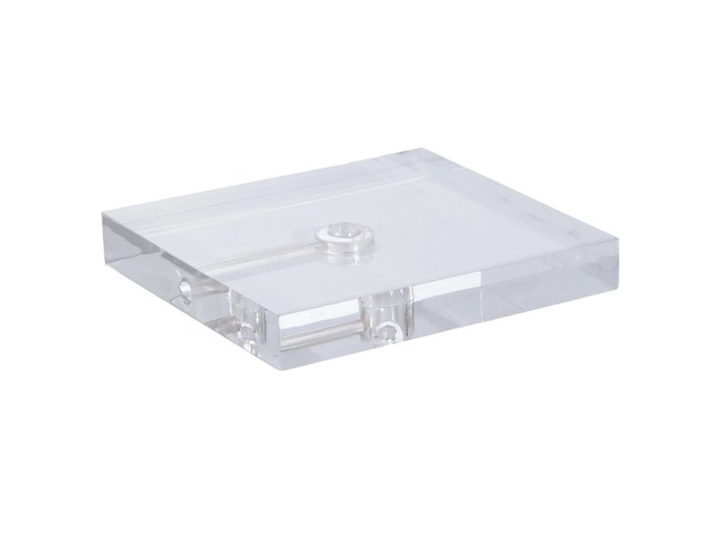Acrylic Lamp Base - Large 5-3/4" Square Clear Polished Acrylic Base W ...