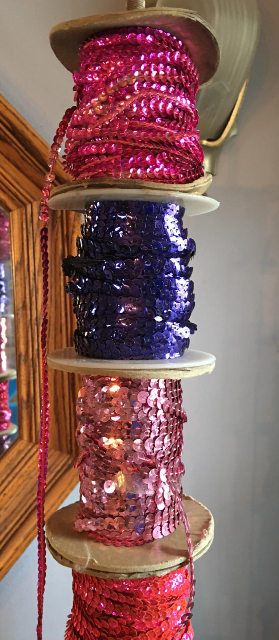 1 Yard of Single Strand Metallic Sequin Trim 1/4 Wide in | Etsy