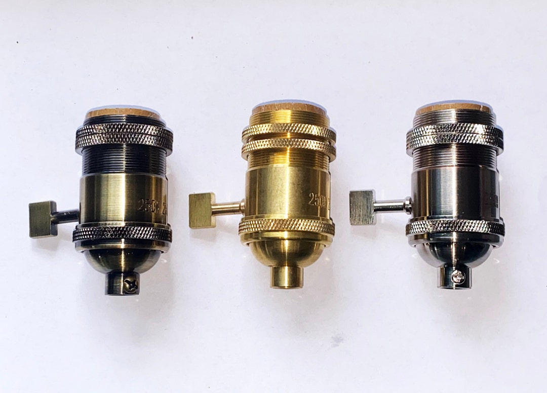 Vintage Style Industrial Paddle Turn Switch UNO Lamp Holder Solid Brass ...