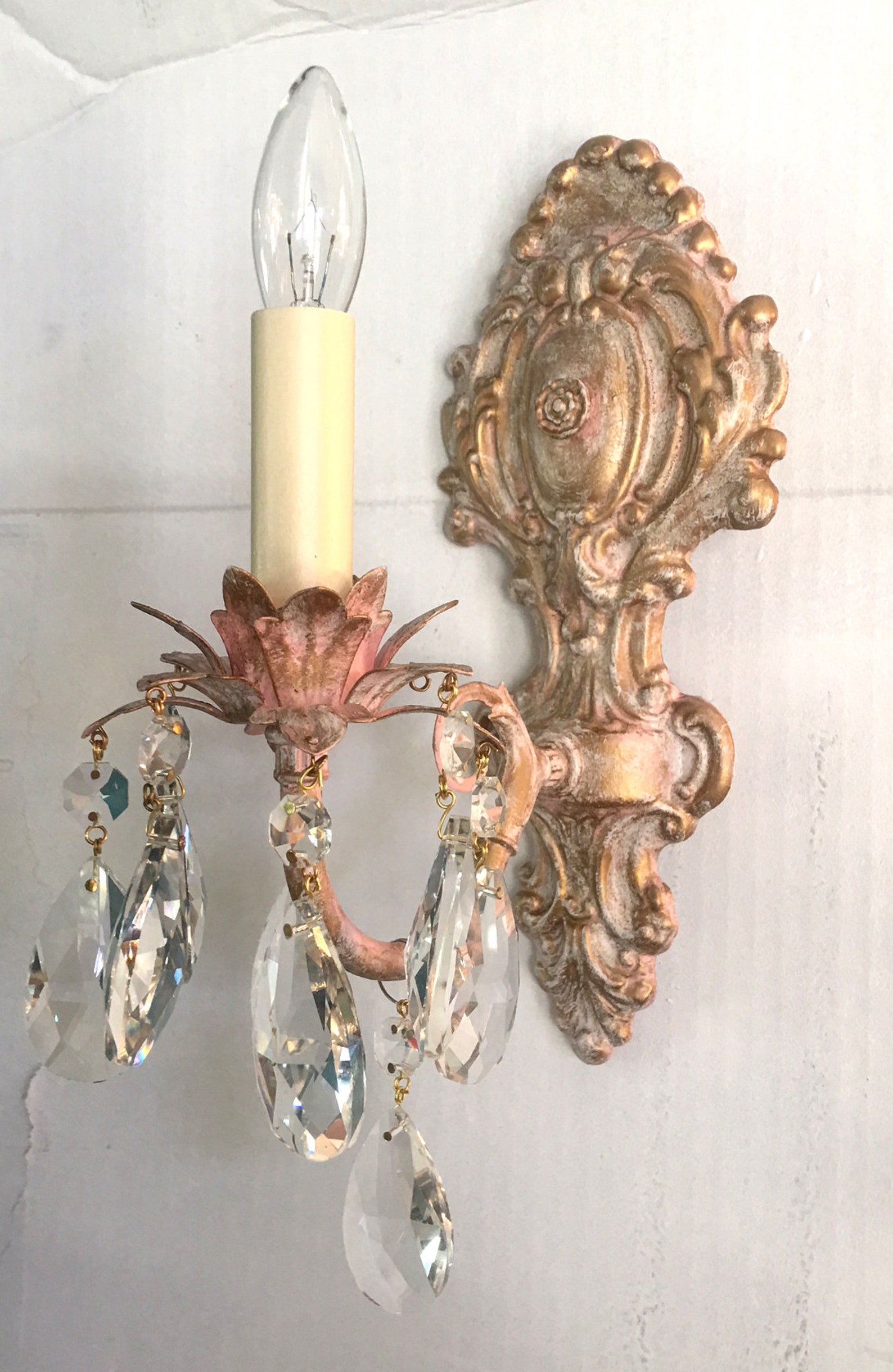 Custom Victorian Style Single Light Electric Wall Light Sconce Shabby ...