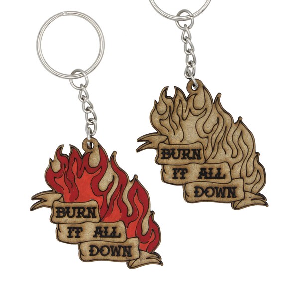 Wood Burned Keychain - Etsy