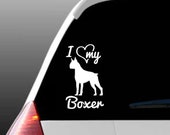 I Love My Boxer/boxers Car Window Decal - Etsy