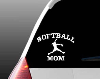Personalized Softball Car Window Decal | Etsy