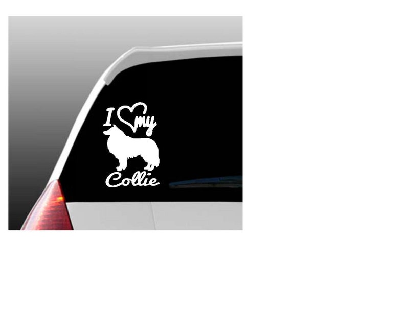 I Love My Collie/collies Car Window Decal - Etsy