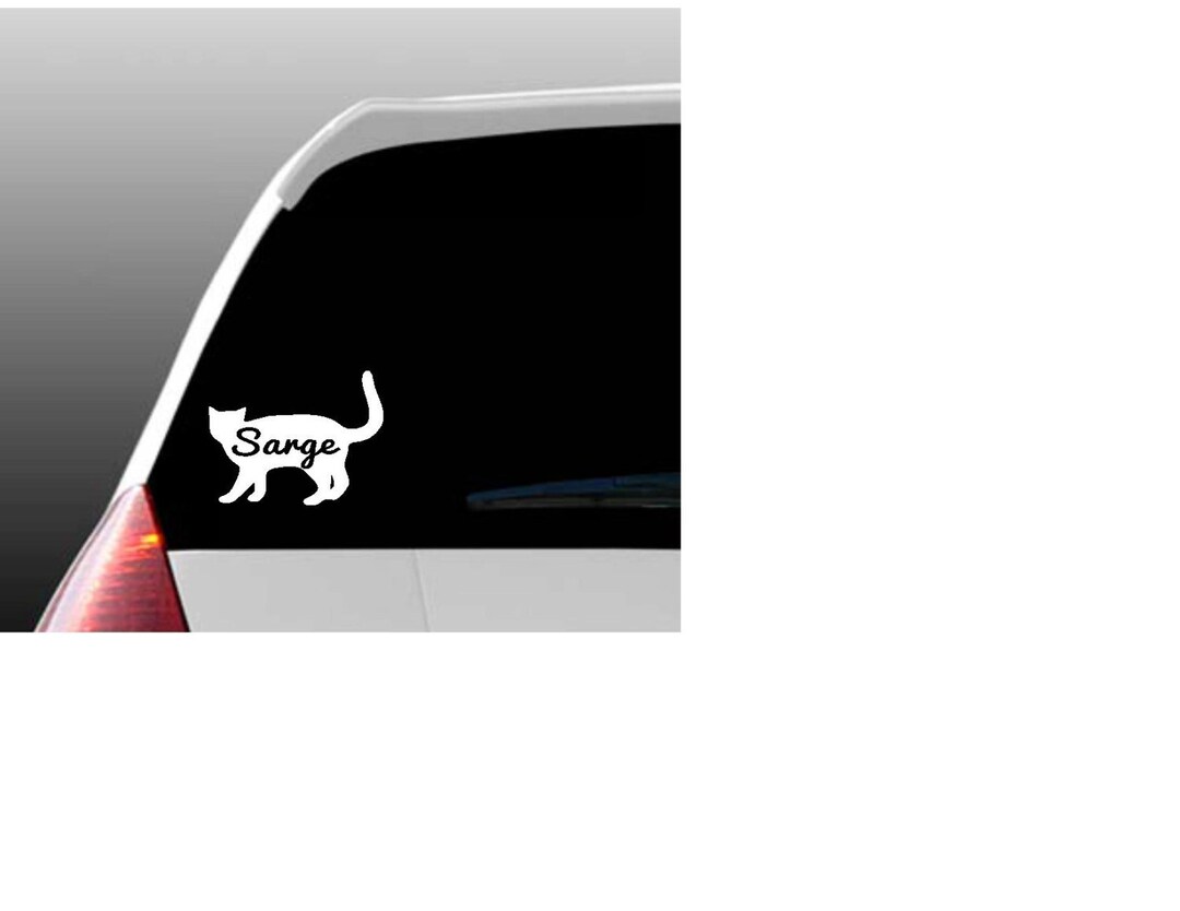 Personalized Cat Car Window Decal - Etsy