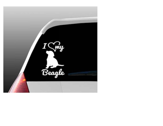 I Love My Beagle/beagles Car Window Decal | Etsy