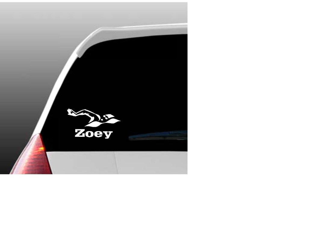 Personalized Swim Car Window Decal - Etsy