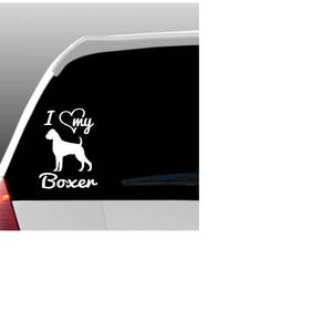 I Love My Boxer/boxers Car Window Decal - Etsy