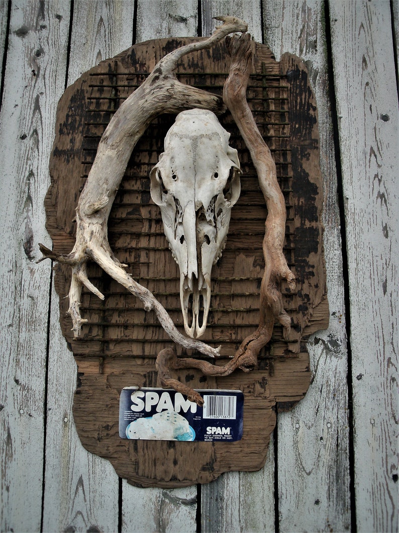 Spam Collage Drift Wood Barn Wood Rustic Rustic Art | Etsy