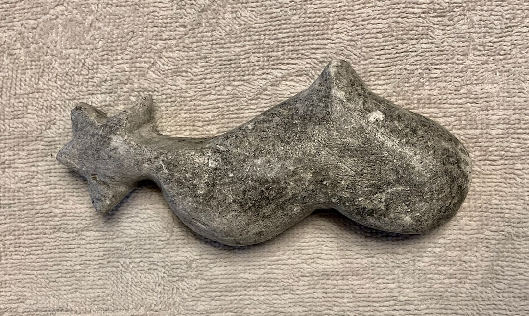 5 1/2 Inch Natural Soapstone Carving Stone Artifact Heart Star Pyrite ...