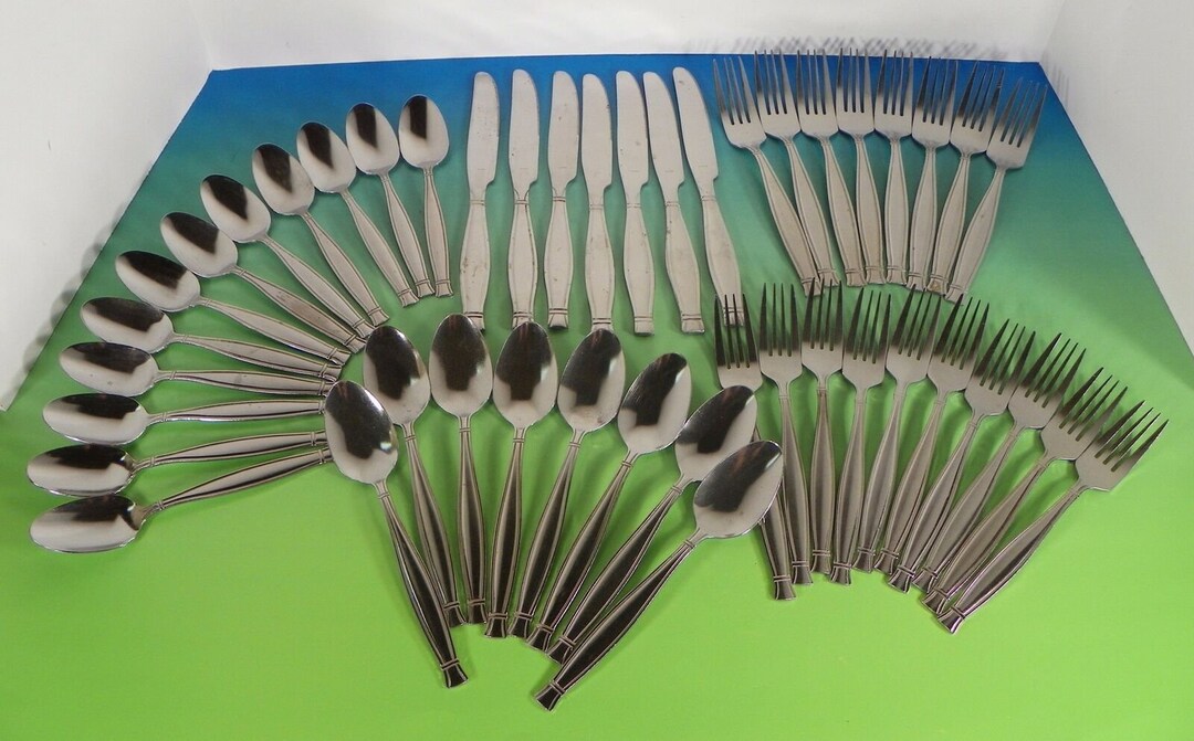 Oneida AMBIANCE Stainless Steel Flatware 45-pc Set Flared Tip 7 Place ...