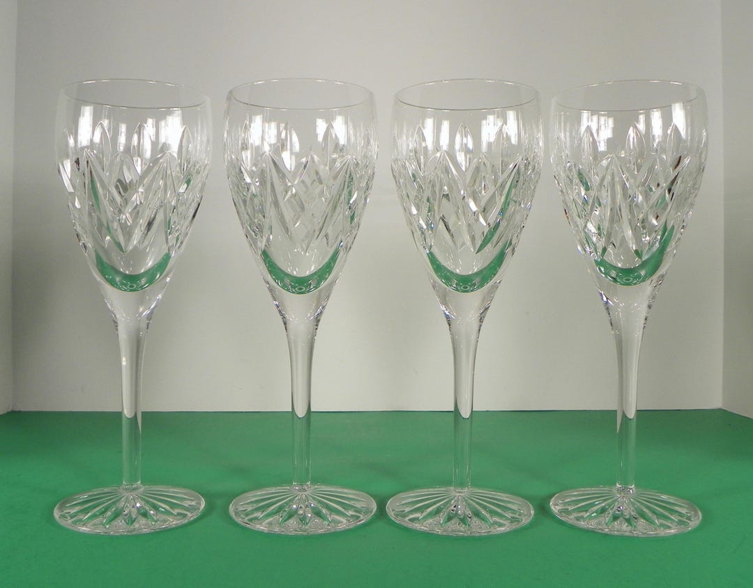 Waterford Crystal TIERNEY Goblet (s) LOT OF 4 White Wine Glass Stemware ...