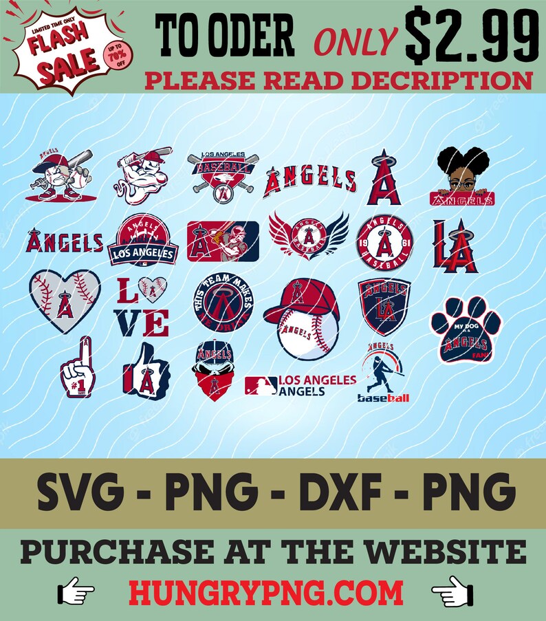 Los-aneles-angels-svg Clipart Bundle Cutting File Sport - Etsy