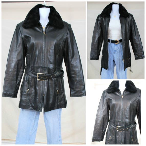 90s Danier Genuine Leather Coat | Vintage 1990's Wome… - Gem