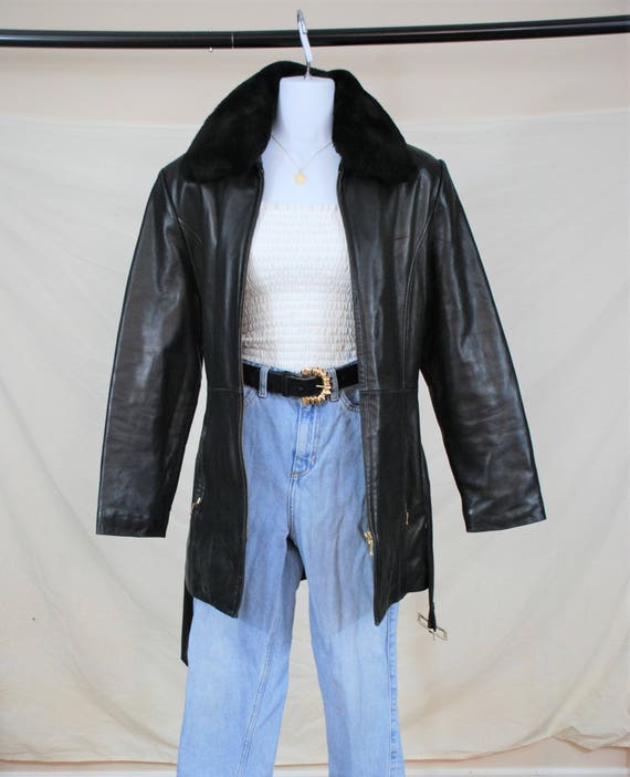 90s Danier Genuine Leather Coat | Vintage 1990's Wome… - Gem