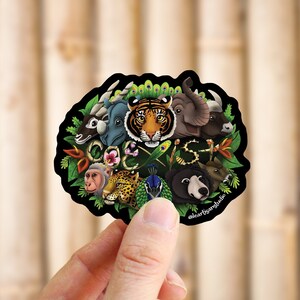 Wildlife Sticker Animal Sticker Nature Sticker Tiger Sticker - Etsy