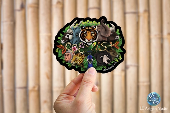 Wildlife Sticker Animal Sticker Nature Sticker Tiger Sticker | Etsy