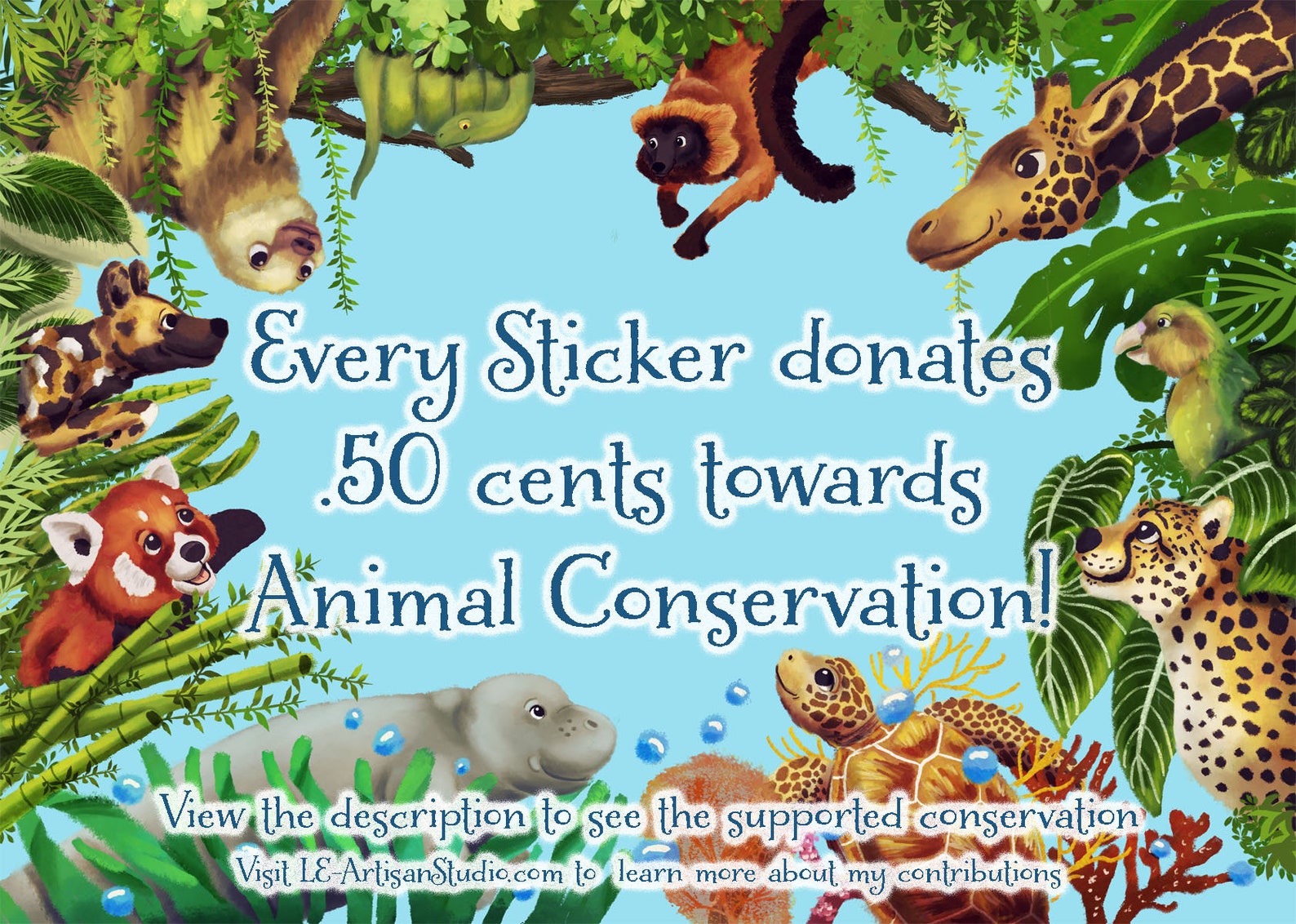 Wildlife Sticker Animal Sticker Nature Sticker Tiger Sticker | Etsy