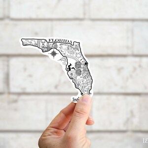 Florida State Sticker Florida Decal Travel Sticker Car Decal | Etsy