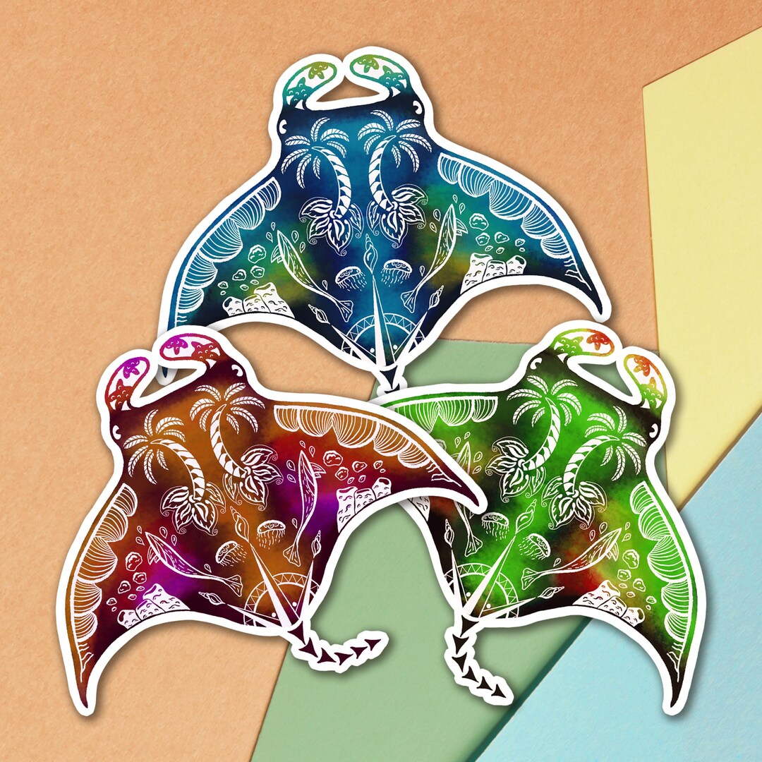 Manta Ray Sticker Weatherproof Conservation Decal Animal - Etsy