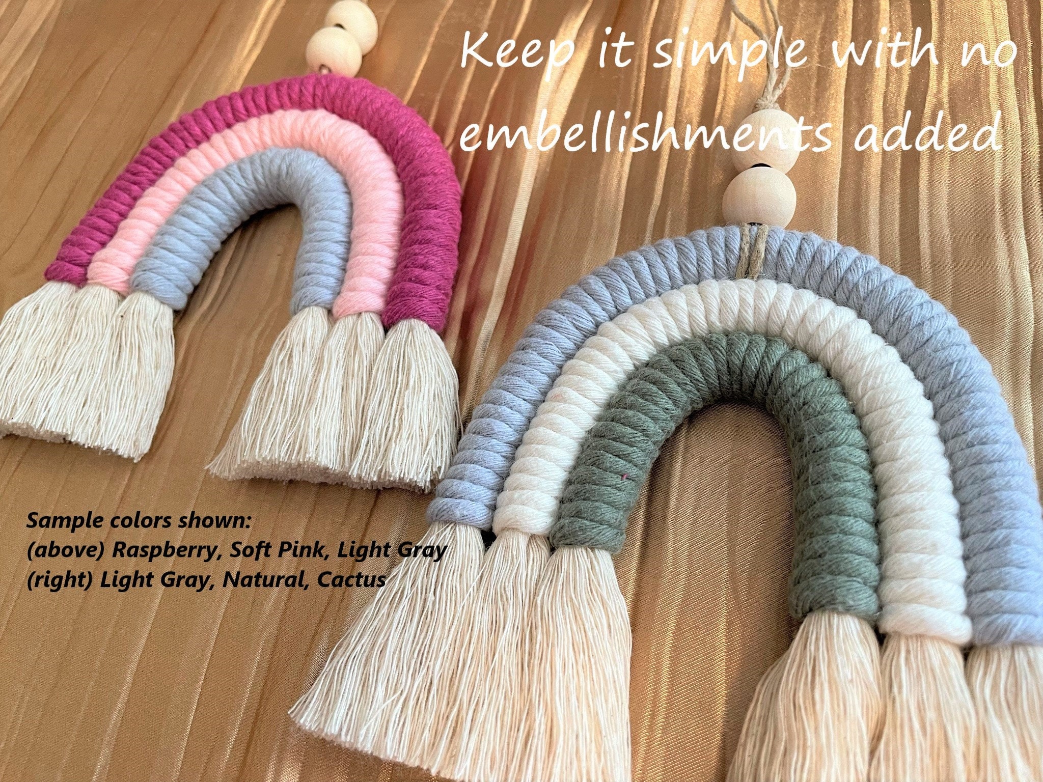 Macrame Rainbows CUSTOMIZABLE You Choose Colors, Embellishments - Etsy
