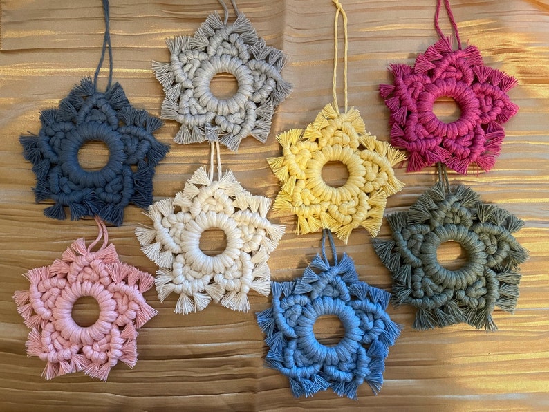 Macrame Star - MULTIPLE COLORS AVAILABLE - Etsy