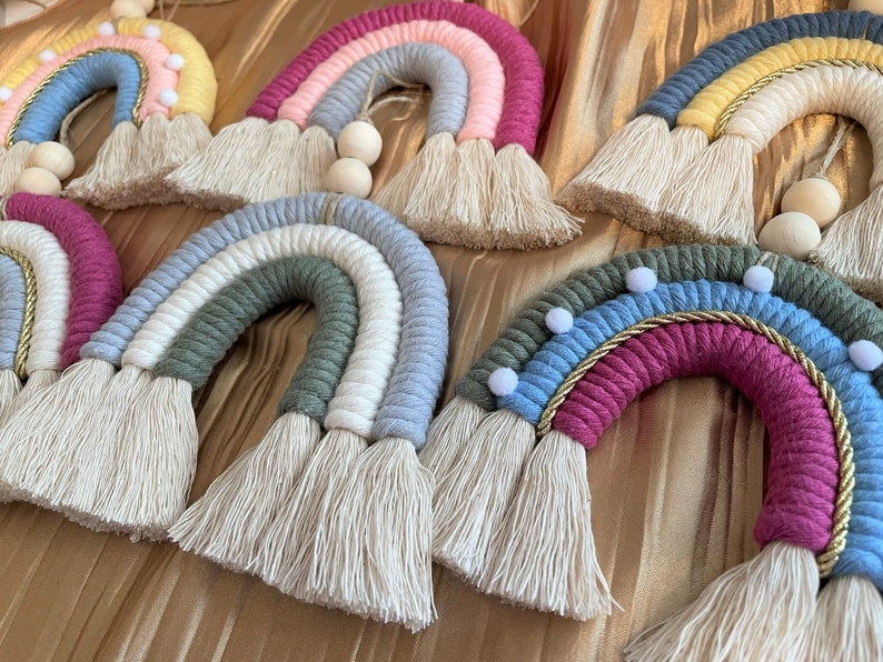 Macrame Rainbows - CUSTOMIZABLE - You Choose Colors, Embellishments - Etsy