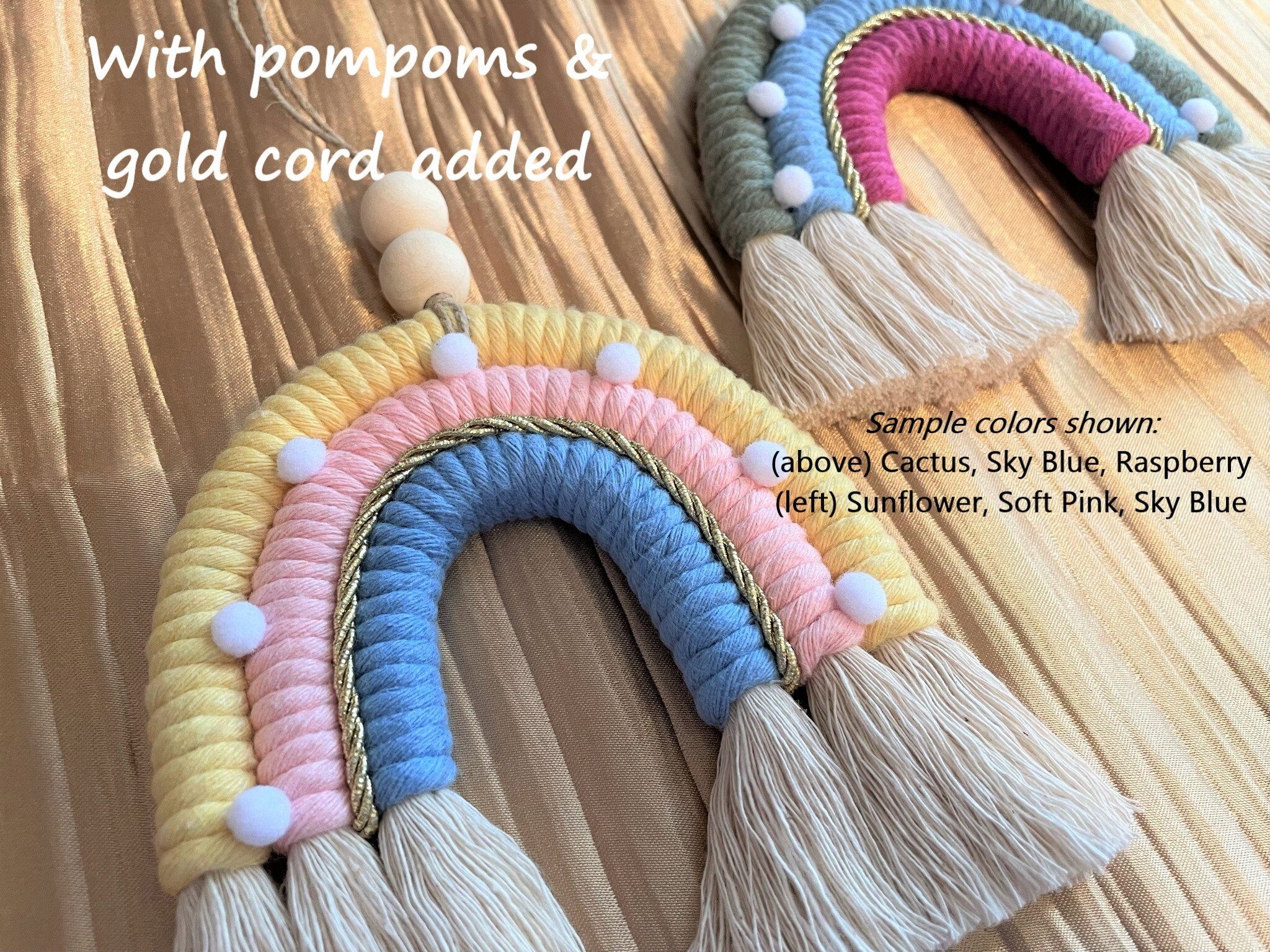 Macrame Rainbows CUSTOMIZABLE You Choose Colors, Embellishments - Etsy