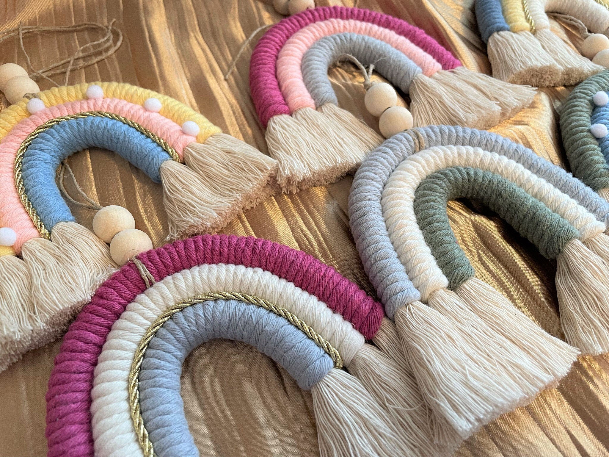 Macrame Rainbows CUSTOMIZABLE You Choose Colors, Embellishments - Etsy