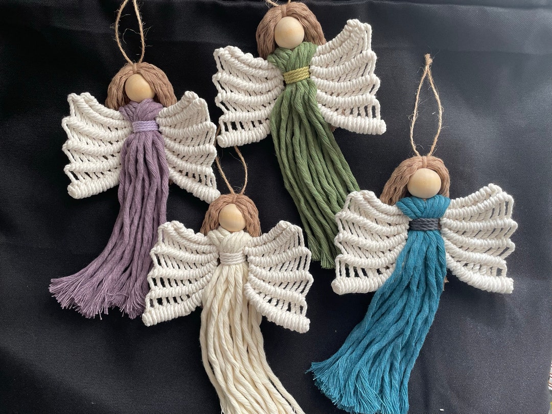 Macrame Angel - Wall Decor or Large Ornament - MULTIPLE COLORS ...
