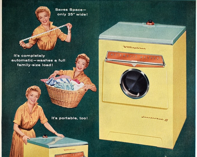 1955 Westinghouse Washing Machine Ad - Laundromat 25 - Retro 50s ...